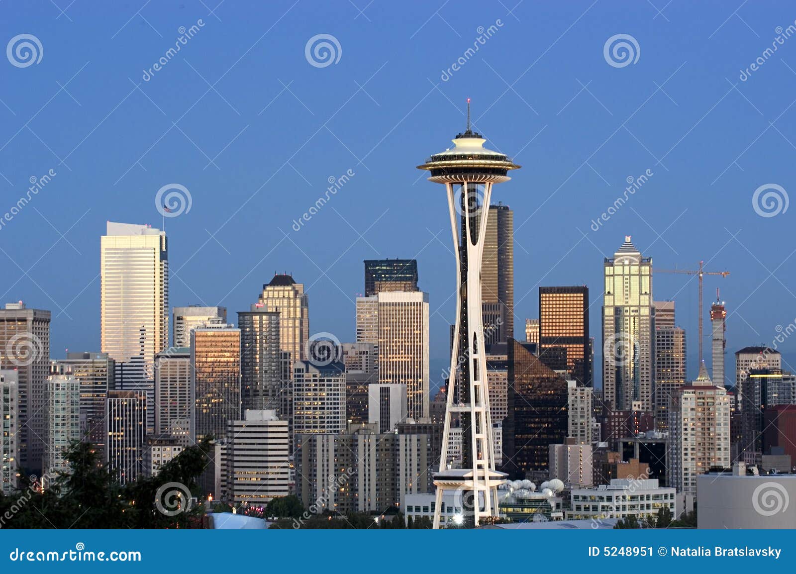 Seattle panorama stock image. Image of landmark, seattle - 5248951