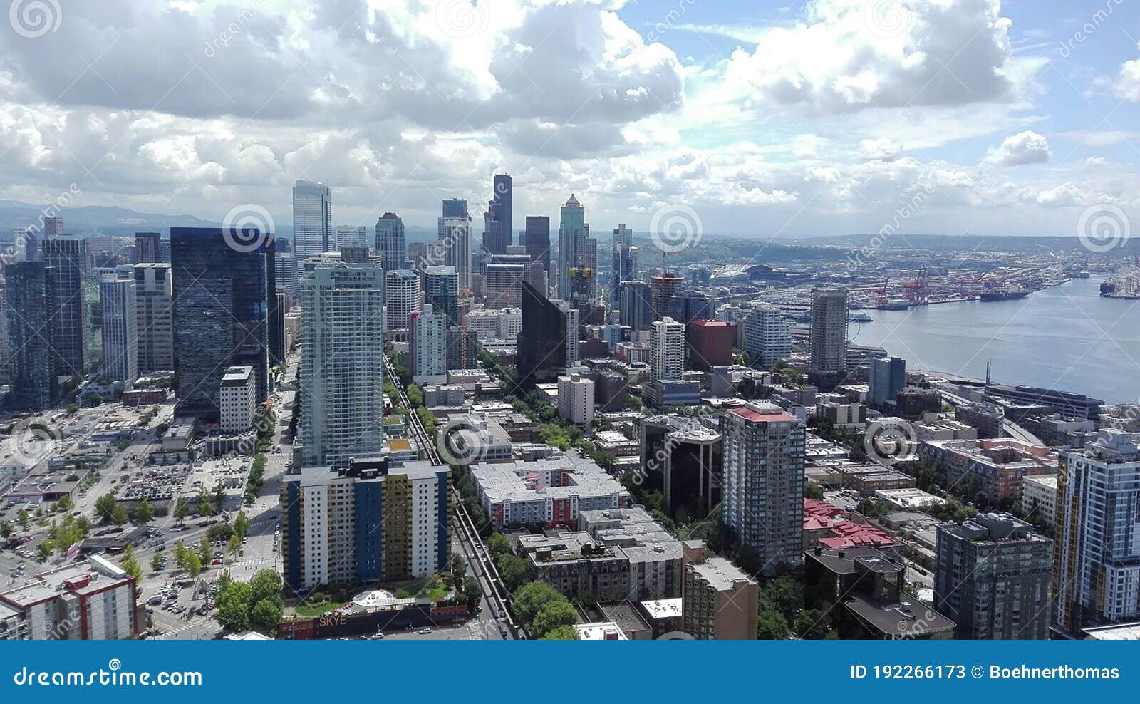 Seattle panorama stock image. Image of city, buildings - 192266173