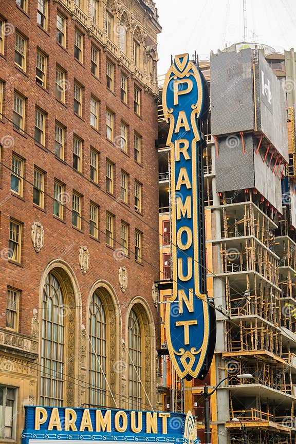 Seattle Paramount Sign editorial stock photo. Image of film - 33684433
