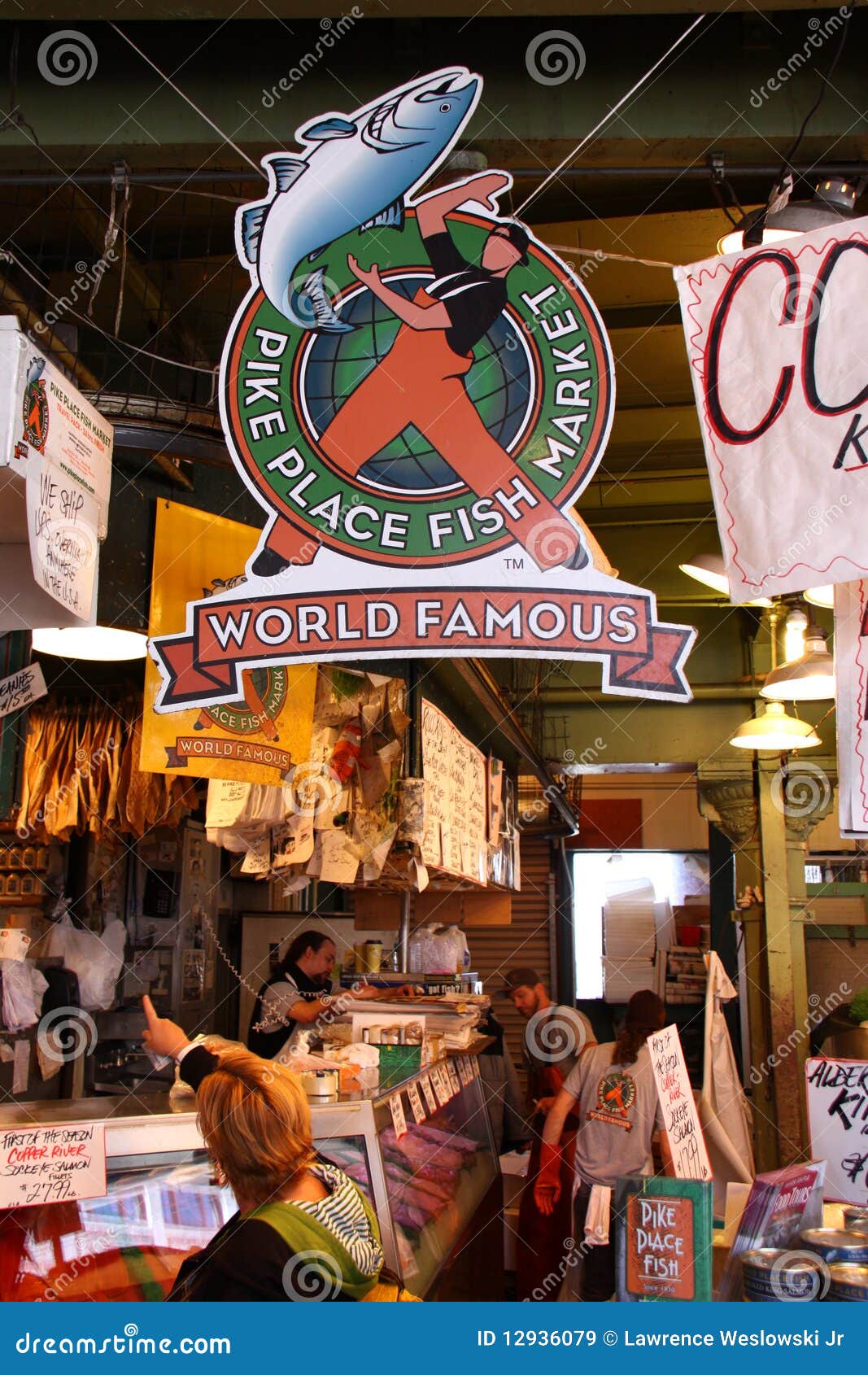 Seattle - Pike Place Fish Market Editorial Stock Image - Image of puget ...