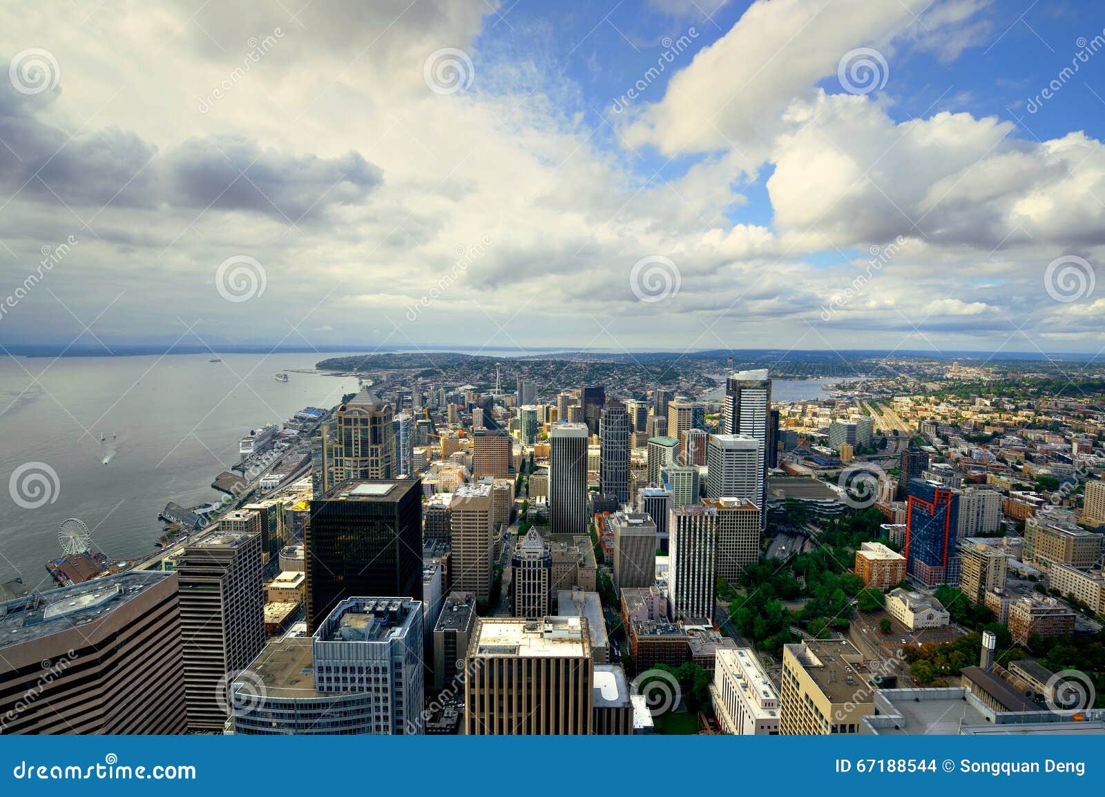 Seattle rooftop panorama stock photo. Image of travel - 67188544