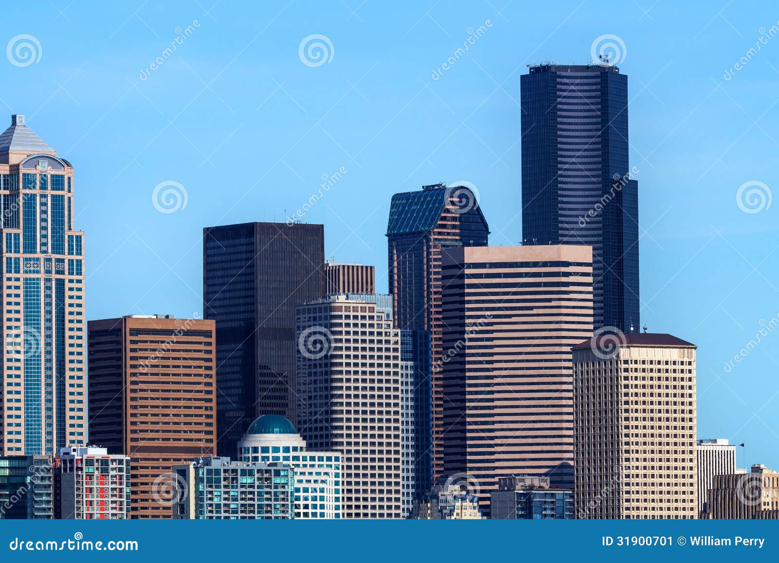 Seattle Se Eleva Los Edificios Washington Del Paisaje Urbano Imagen de ...