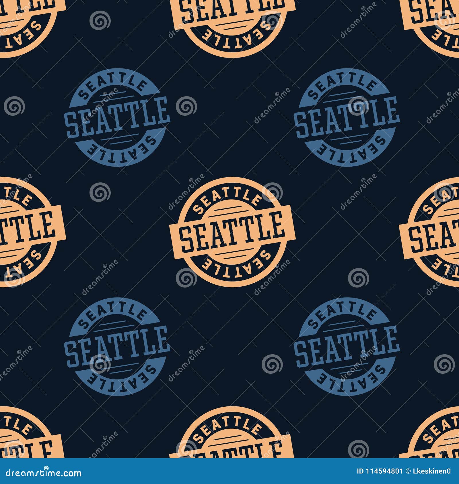 Seattle seamless pattern stock vector. Illustration of icon - 114594801