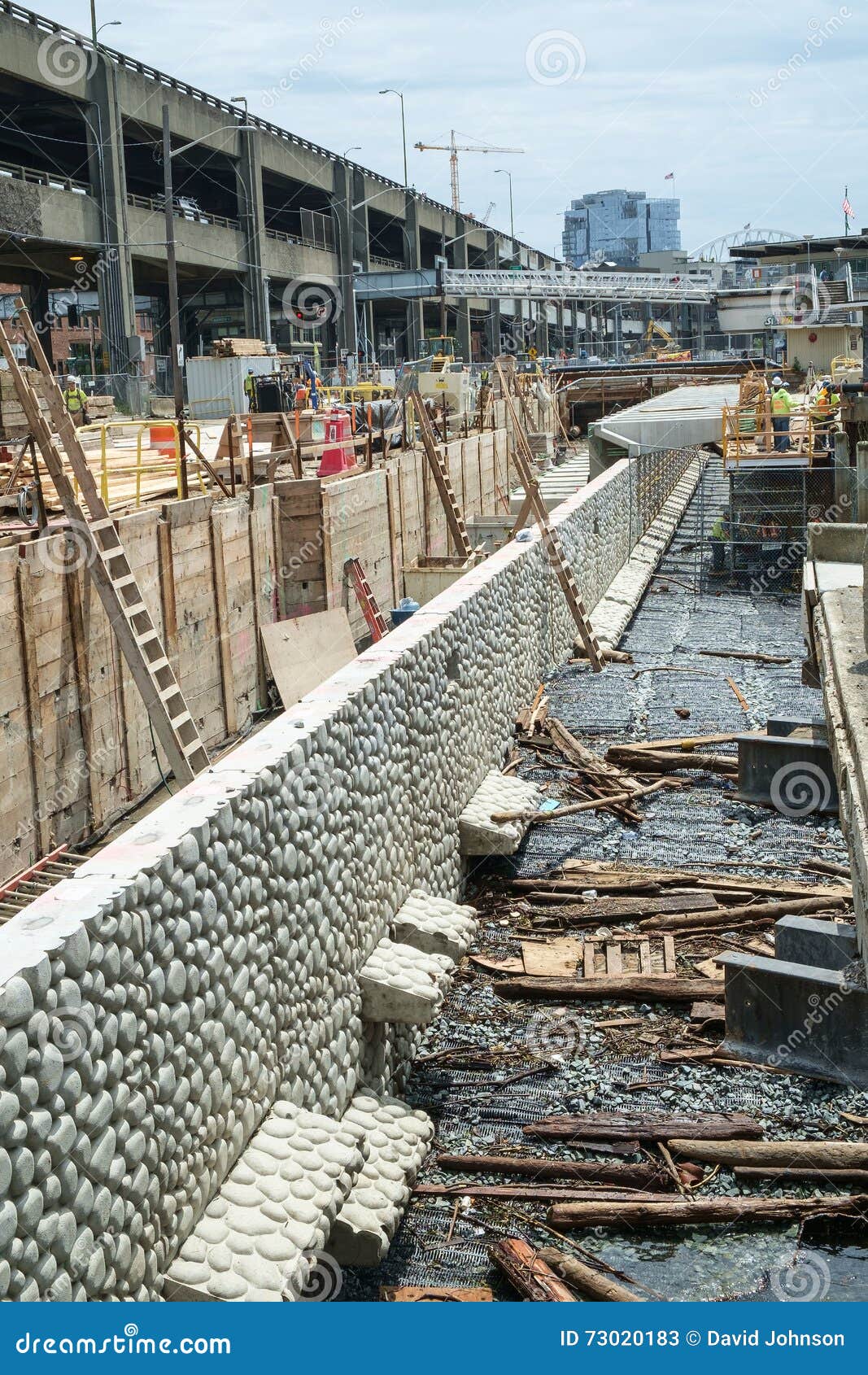 Seawall Construction Project Editorial Photo | CartoonDealer.com #49963177