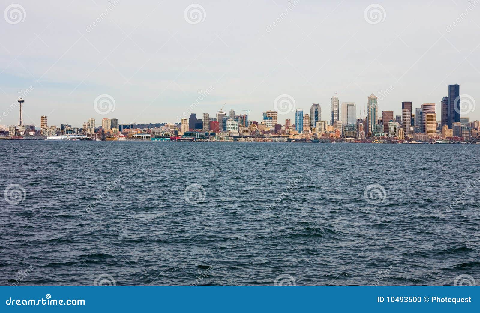 Seattle skyline stock photo. Image of skyline, shore - 10493500