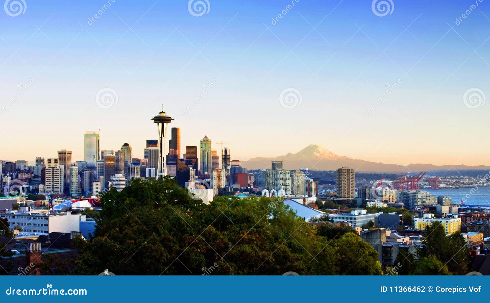 Seattle Skyline stock photo. Image of needle, highrise - 11366462