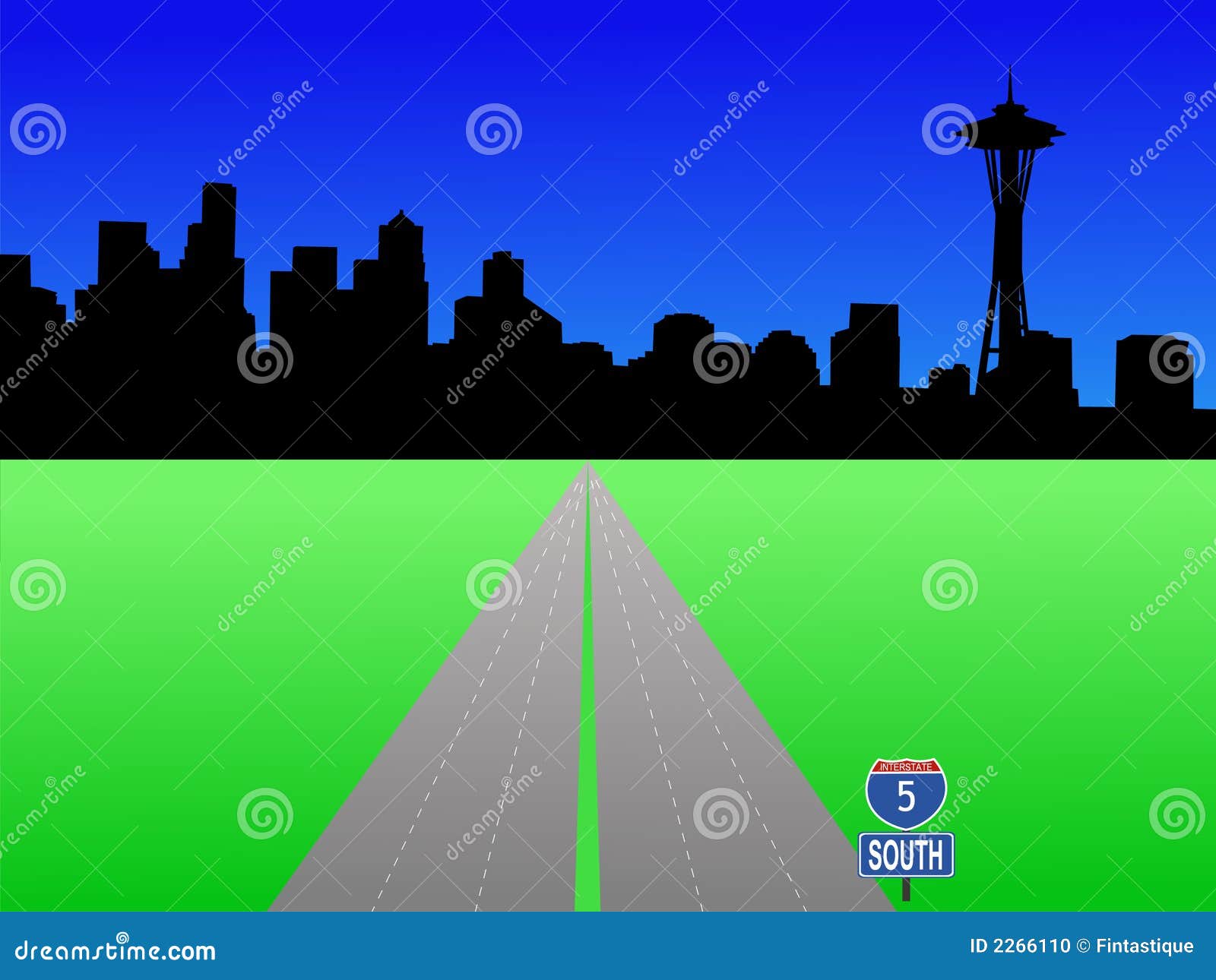 Seattle Skyline With Map Cartoon Vector | CartoonDealer.com #123139087