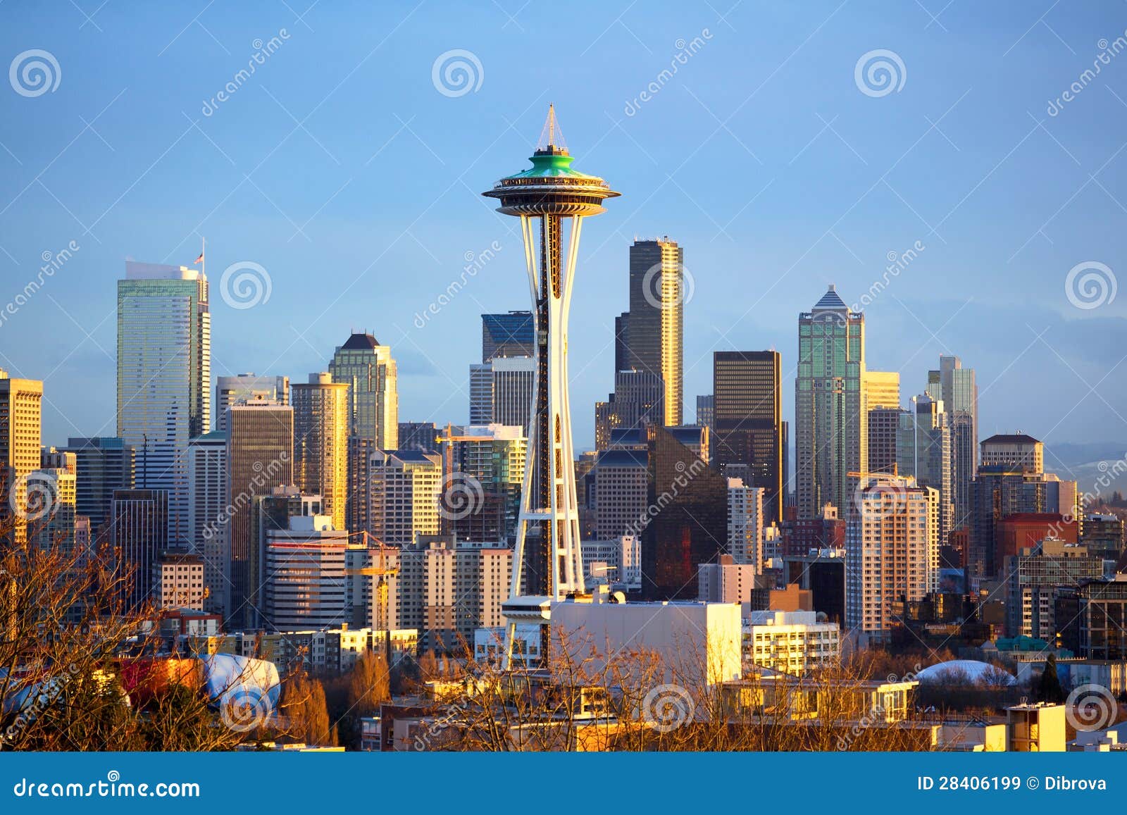 Seattle skyline editorial stock image. Image of architecture - 28406199