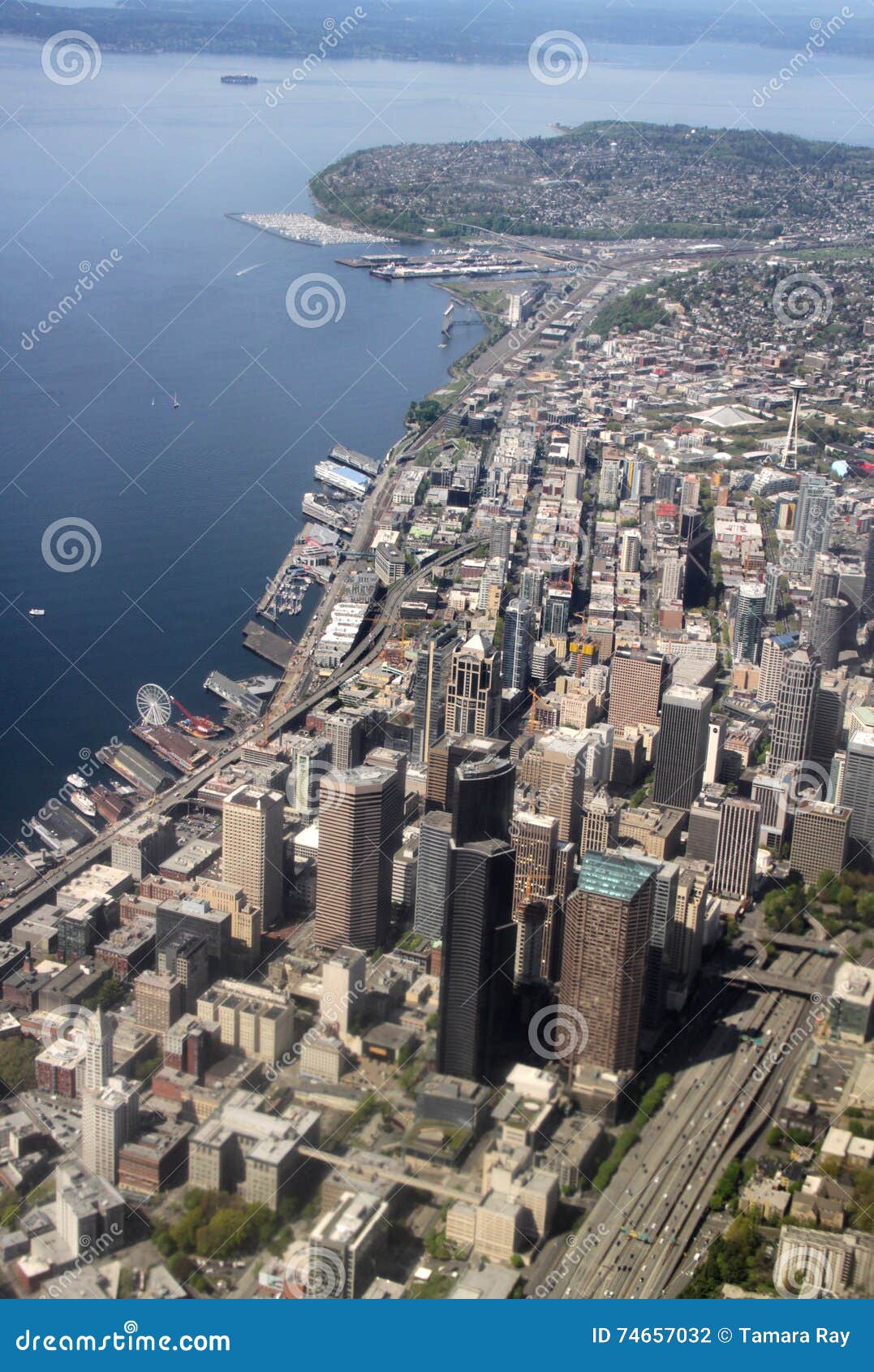 Seattle Skyline, Aerial stock photo. Image of skyscraper - 74657032