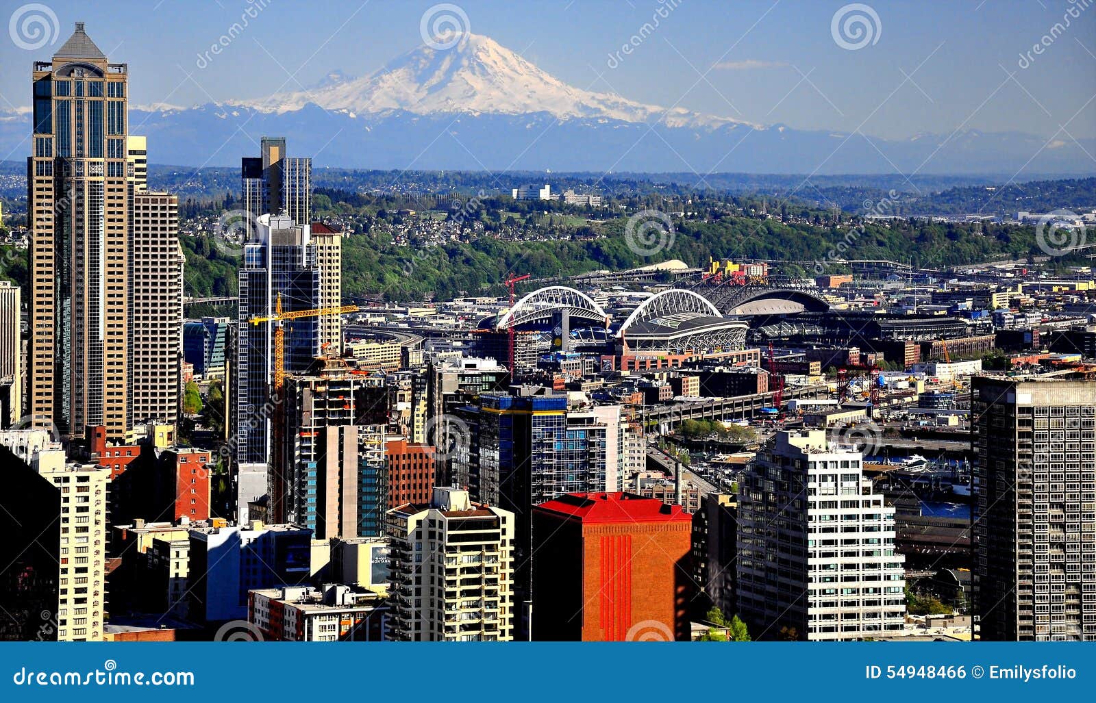 Seattle Skyline stock photo. Image of mount, city, rainier - 54948466