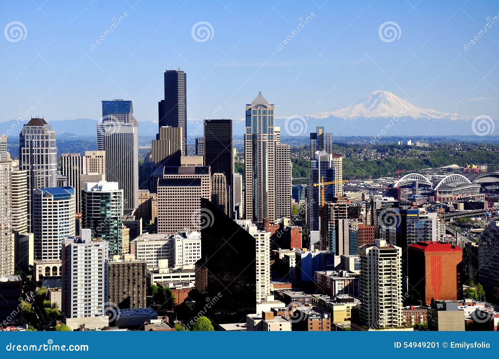 Seattle Skyline stock image. Image of high, buildings - 54949201