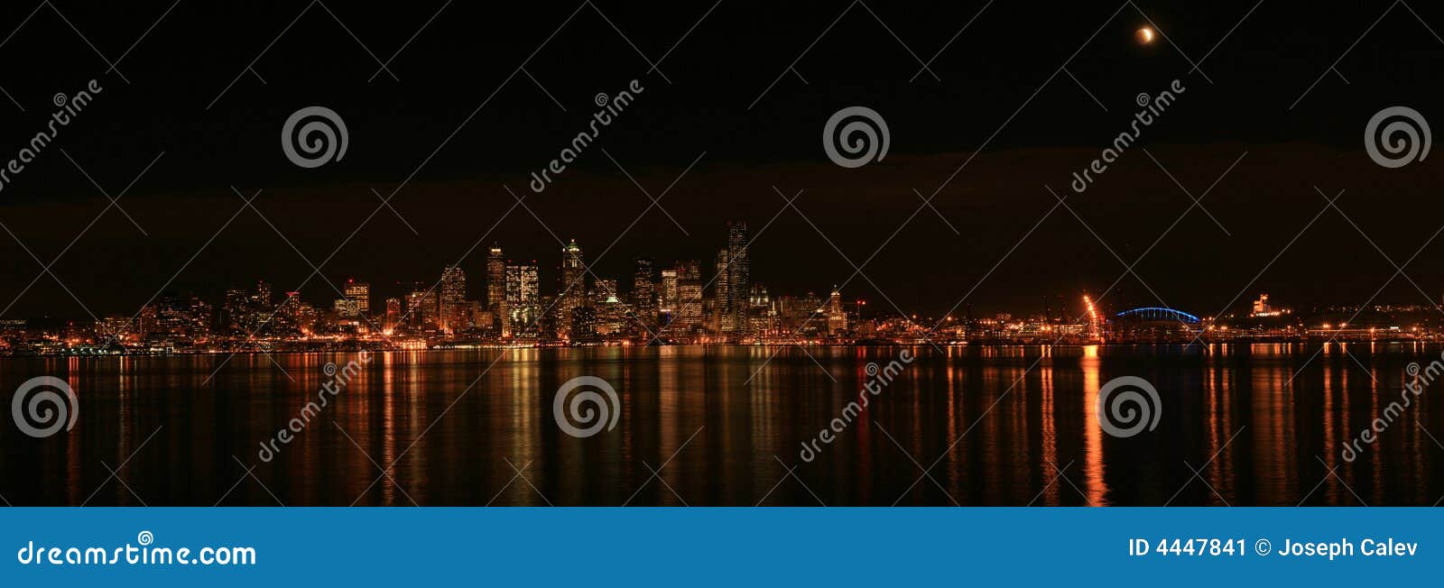 Seattle Skyline With Eclipse Picture. Image: 4447841