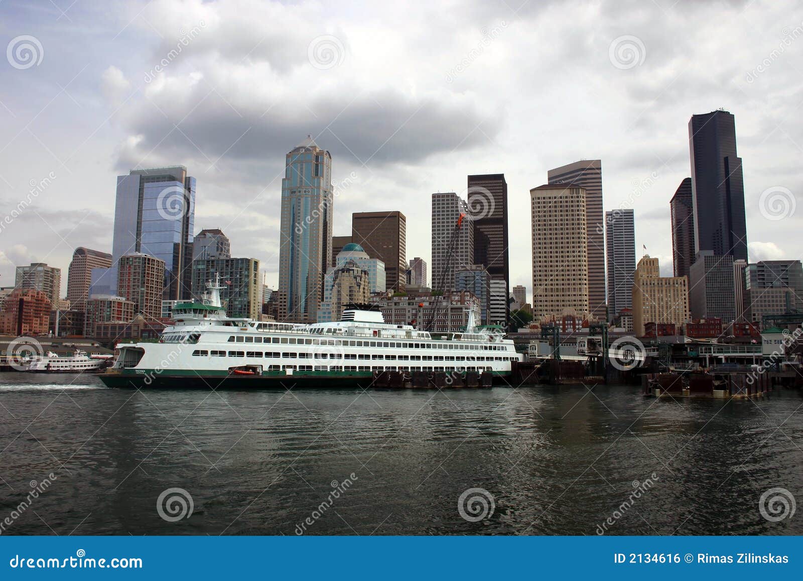 Seattle Skyline With Ferry Stock Photography | CartoonDealer.com #2134616
