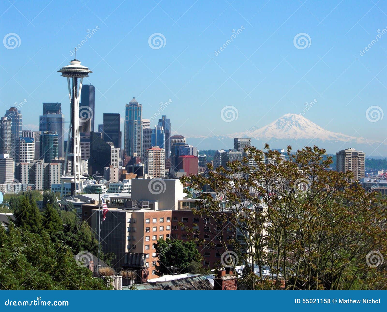 Seattle skyline stock photo. Image of baker, skyline - 55021158