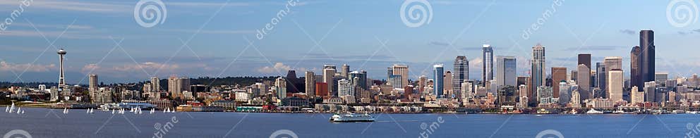 Seattle skyline panorama editorial photo. Image of city - 18774156