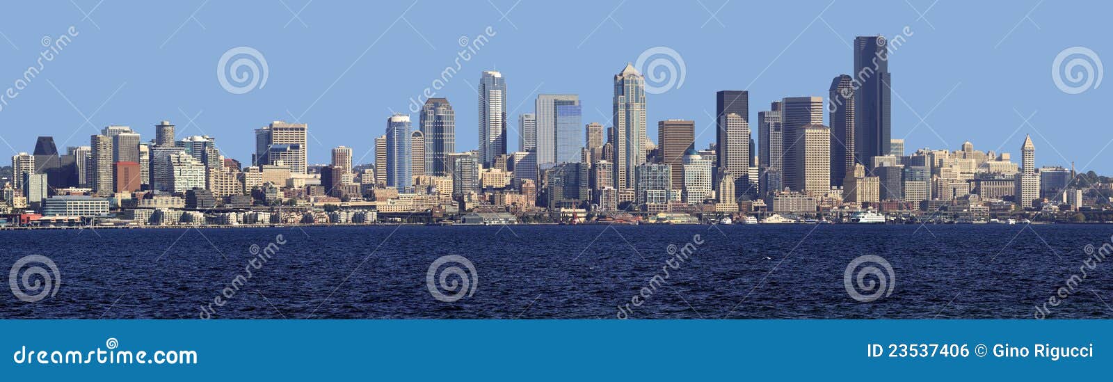 Seattle skyline panorama. stock photo. Image of large - 23537406