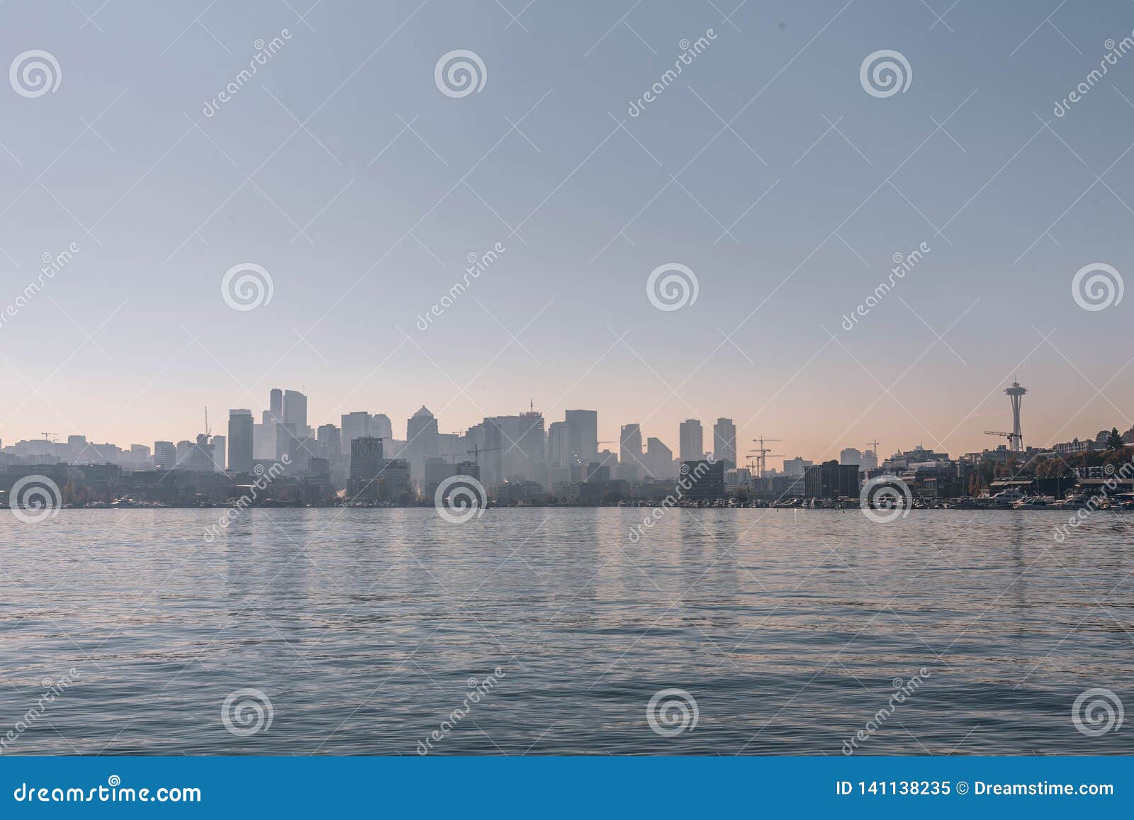 Seattle Skyline from Sound stock image. Image of skyline - 141138235