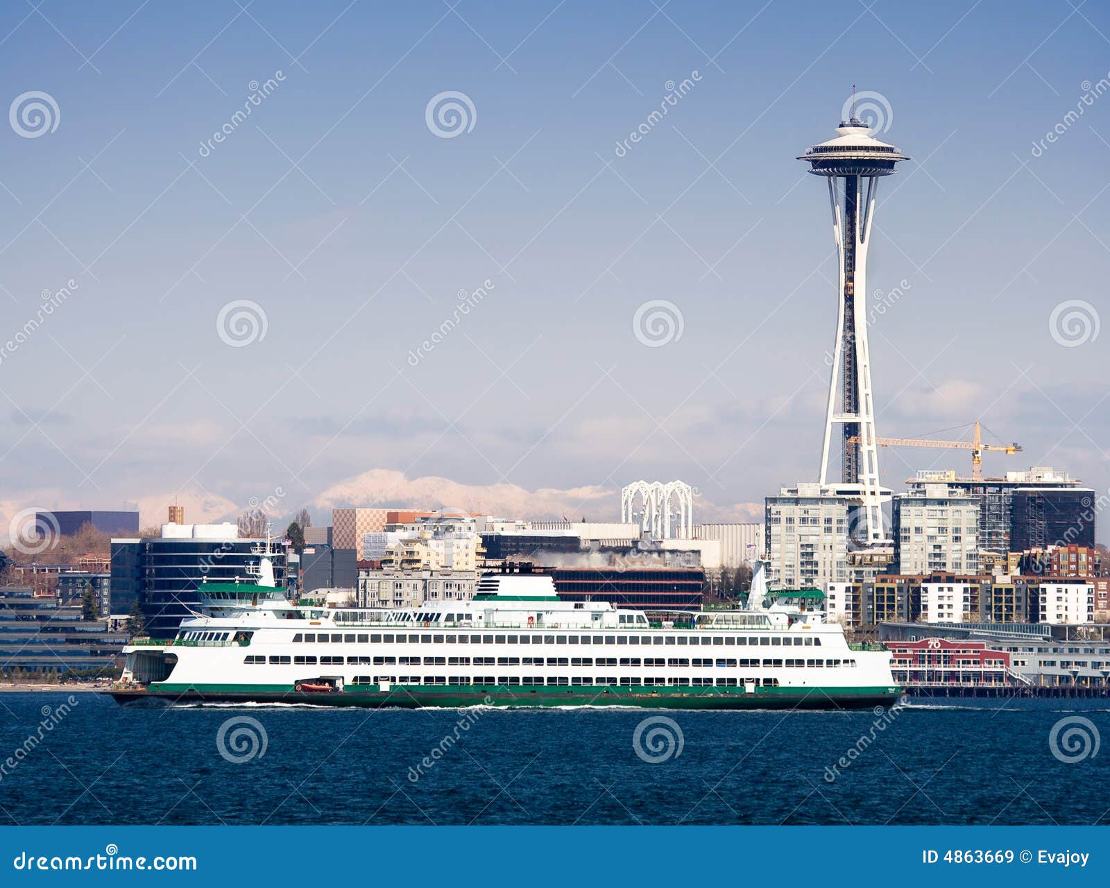 Clipart Seattle Skyline Ferry Boats