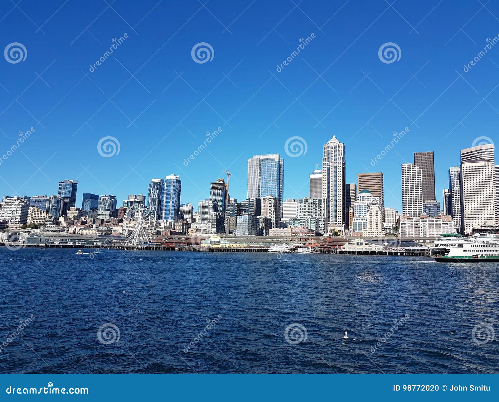 Seattle stock photo. Image of water, cityscape, ferry - 98772020