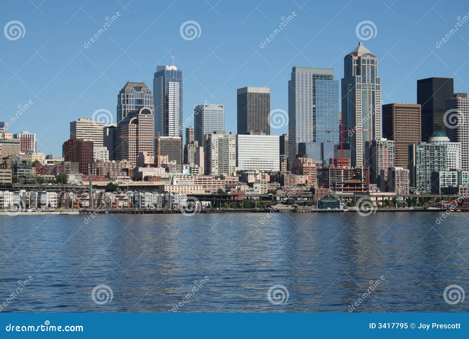 Seattle Skyline from the Water Stock Image - Image of highrise ...