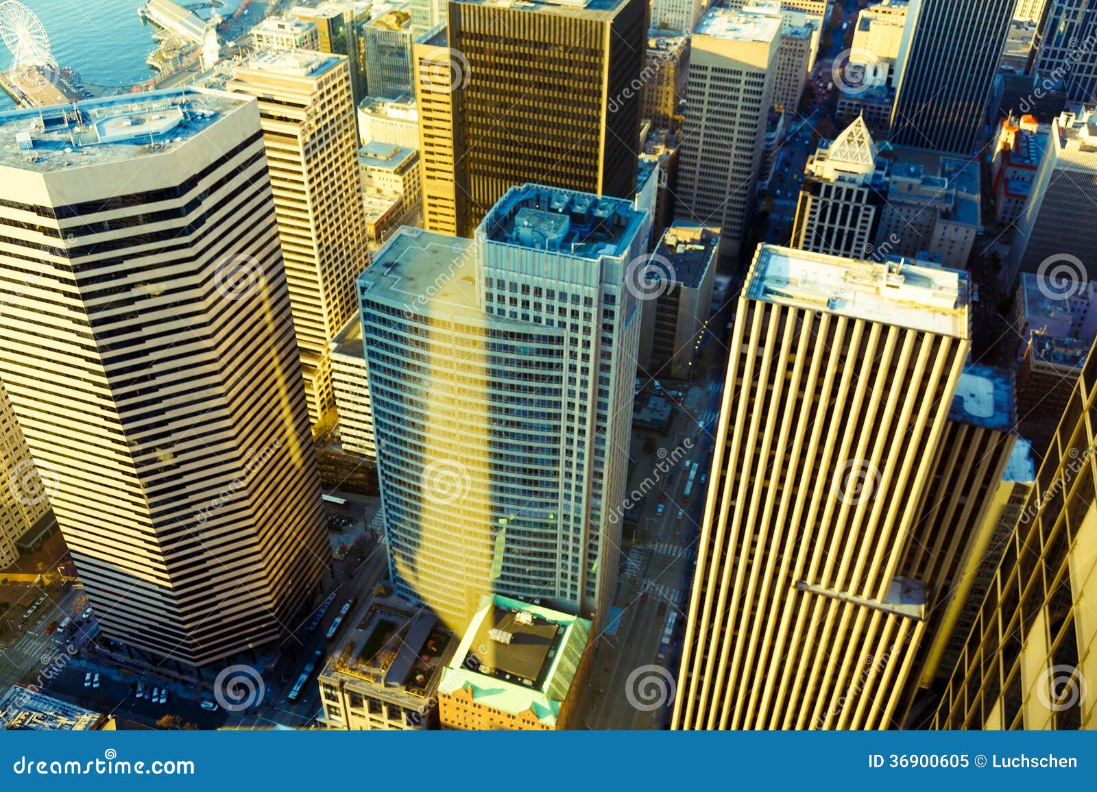 Seattle skyscrapers stock image. Image of financial, central - 36900605