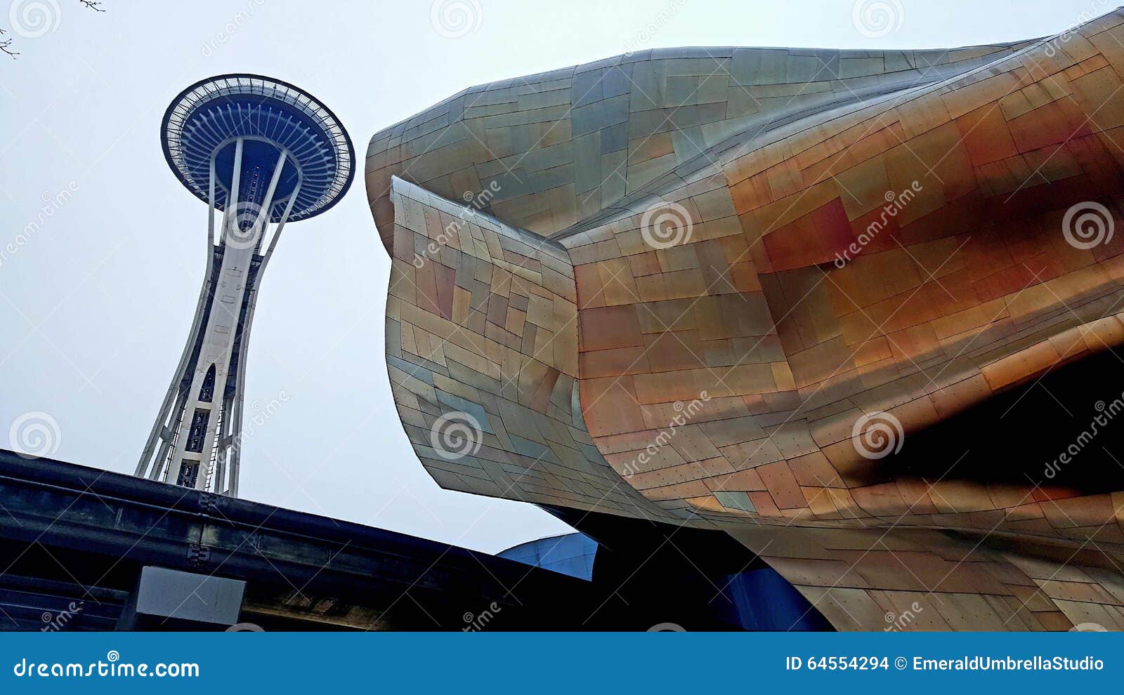 Seattle Space Needle and Emp Museum. Editorial Stock Image - Image of ...