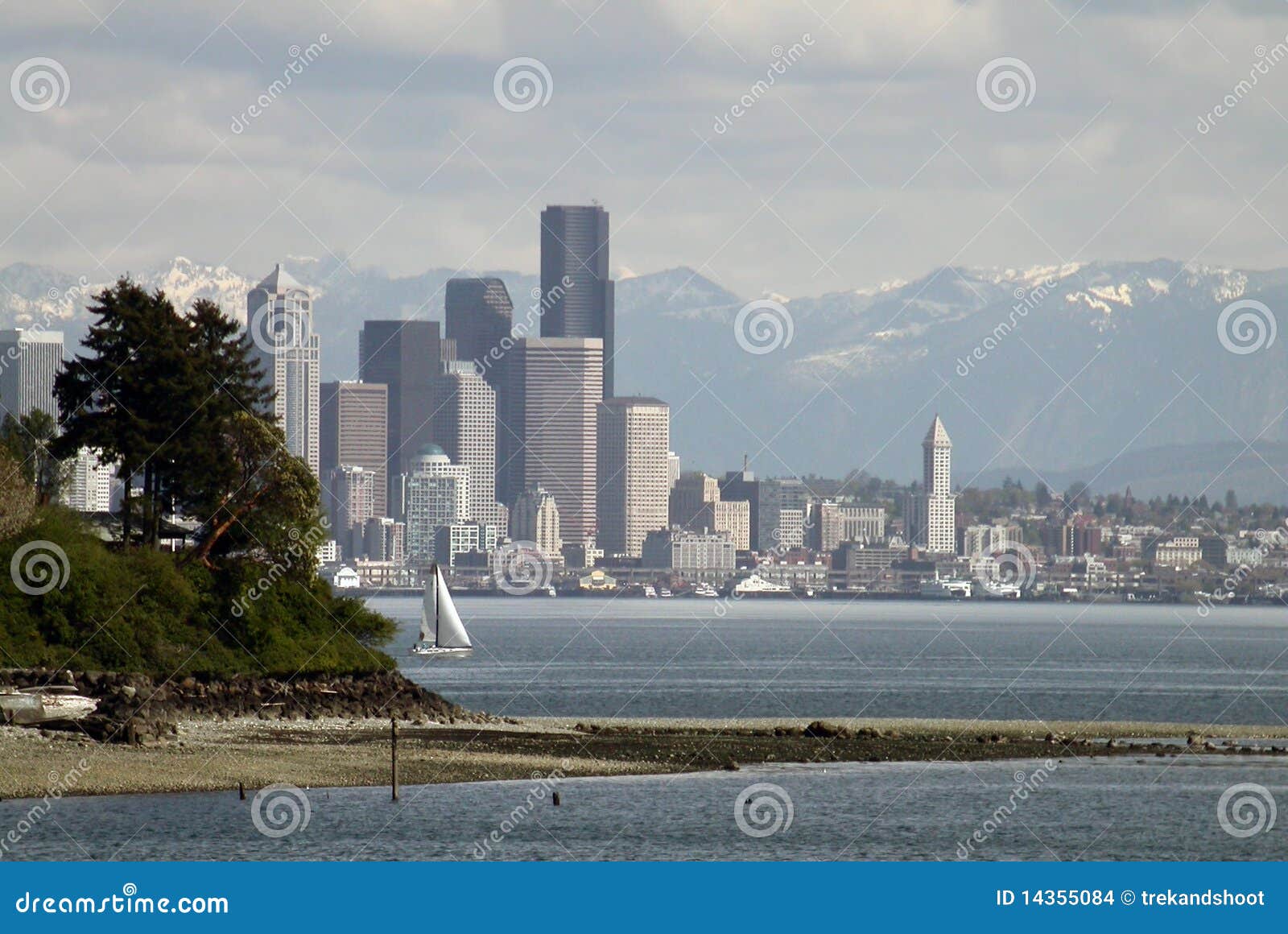 Seattle Spring stock photo. Image of shore, architecture - 14355084