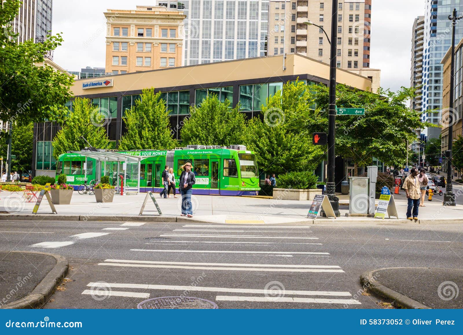 Seattle Streetcar editorial photography. Image of space - 58373052
