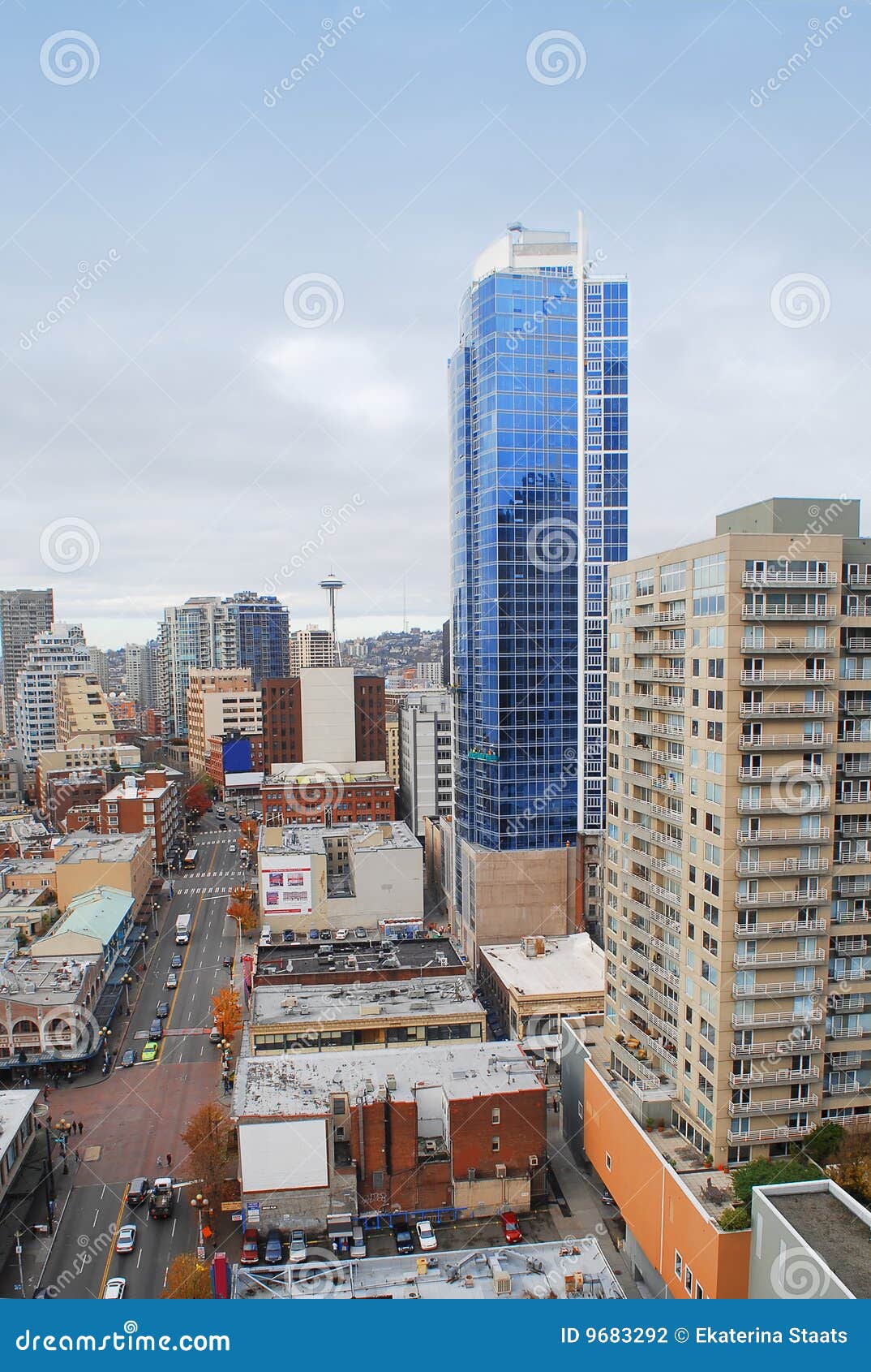 Seattle streets. stock photo. Image of morning, building - 9683292
