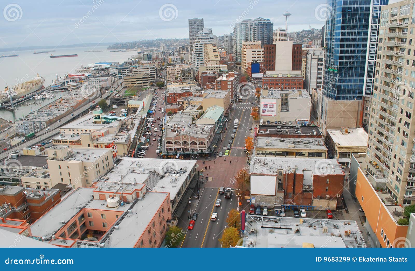 Seattle streets panorama. stock image. Image of shoot - 9683299