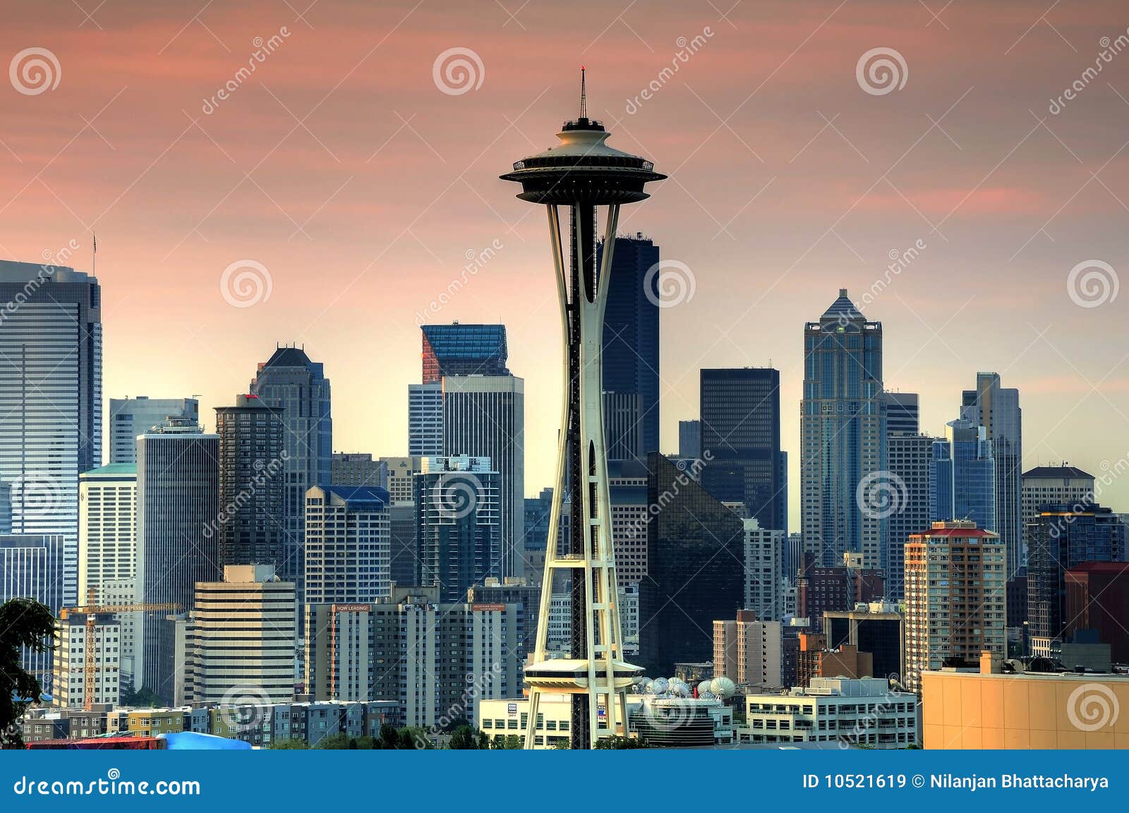 Seattle sunrise stock image. Image of urban, industrial - 10521619