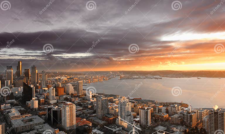 Seattle Sunset stock photo. Image of stunning, concept - 1821262