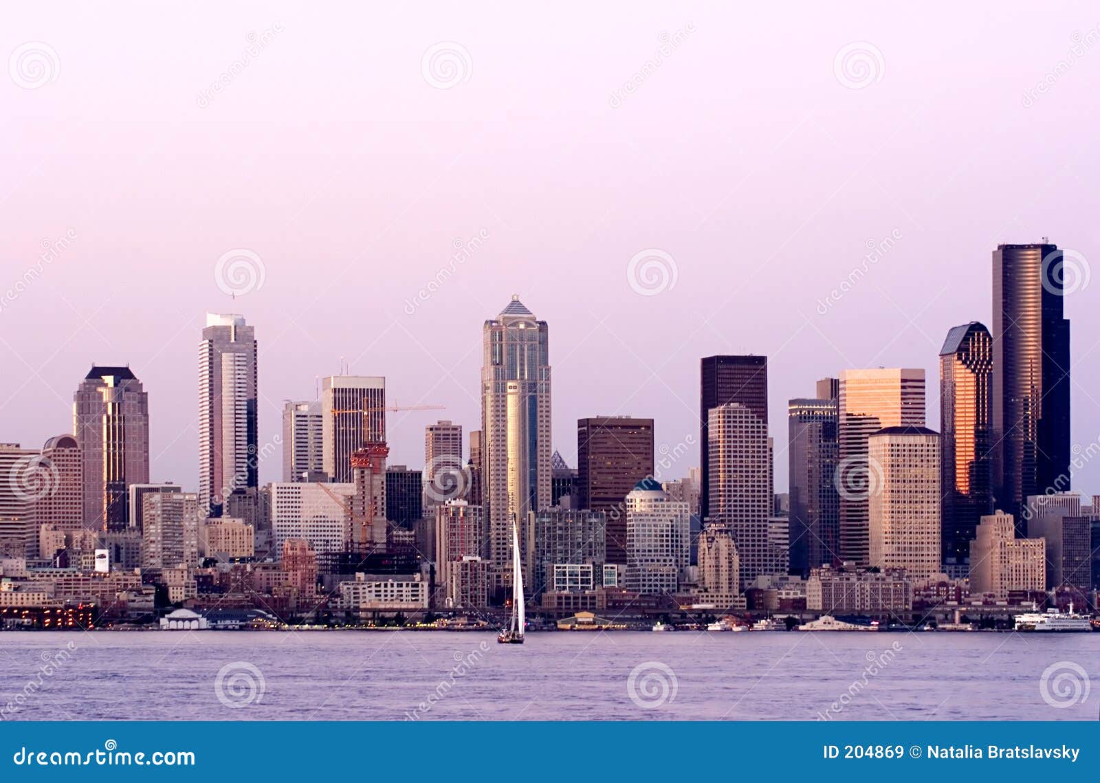 Seattle at sunset stock image. Image of highest, beautiful - 204869