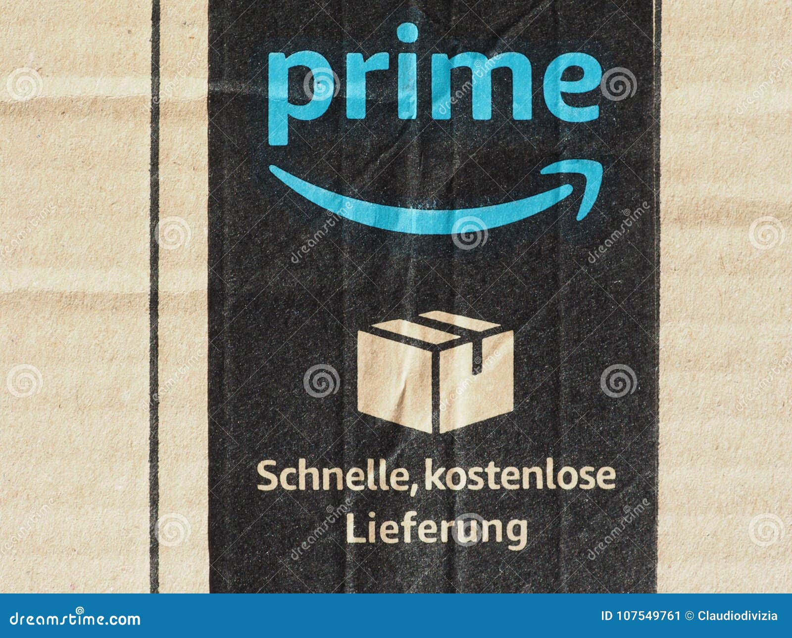 Amazon prime label editorial photo. Image of ecommerce - 107549761