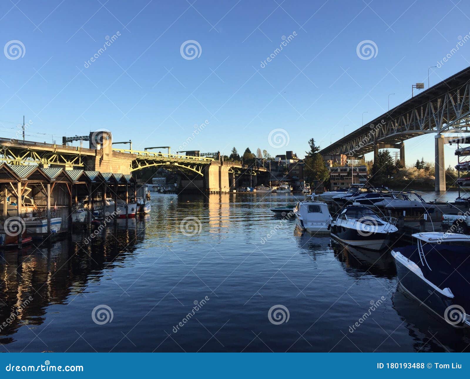 Seattle UW district stock photo. Image of boat, district - 180193488