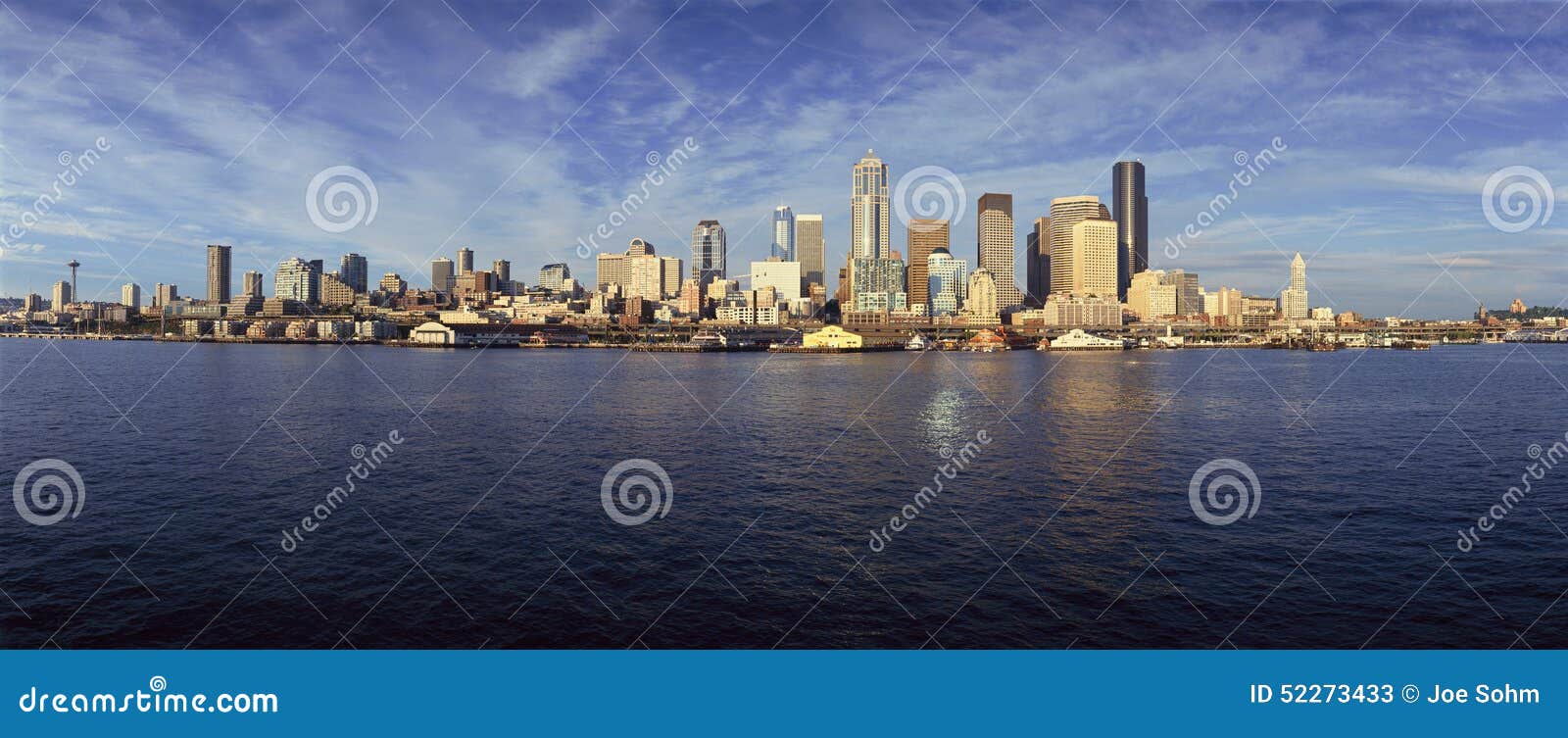 Seattle, WA Skyline from Bainbridge Island Ferry Stock Image - Image of ...