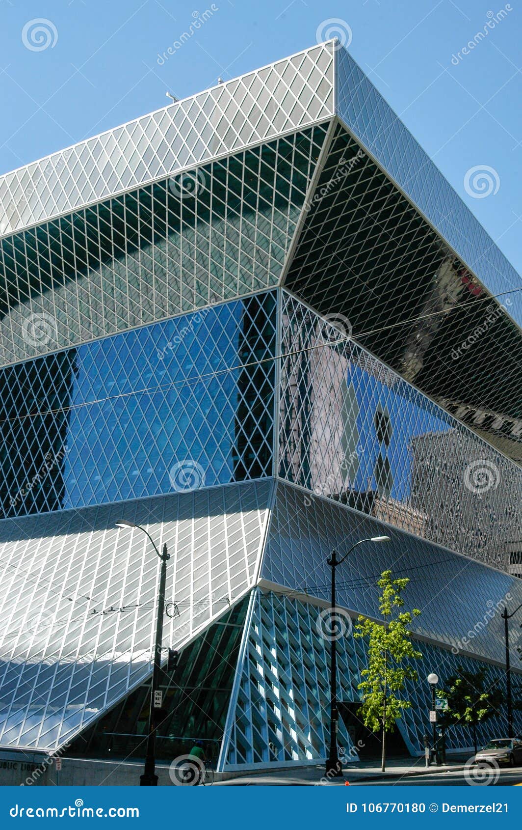 Koolhaas Seattle Public Library Editorial Image - Image of blue, power ...