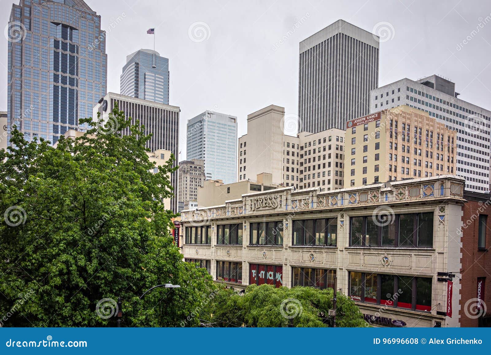 Seattle Washington City Skyline and Downtown Streets Editorial Stock ...