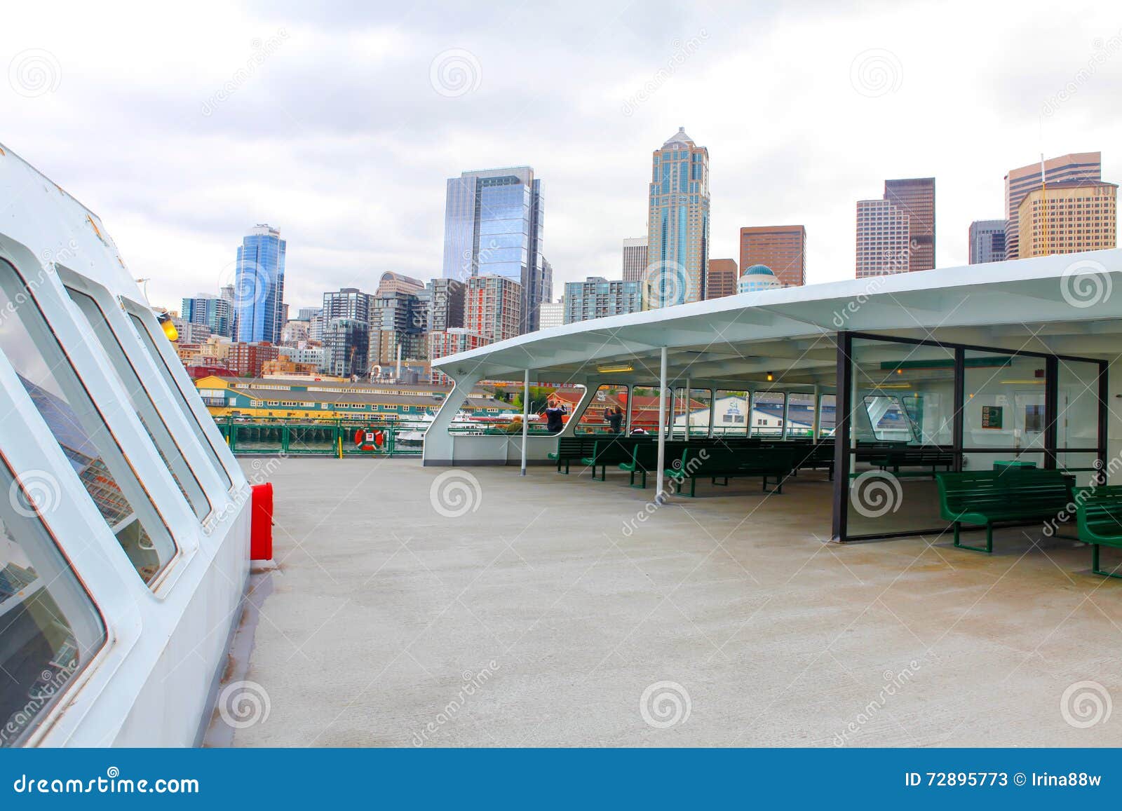 Seattle Waterfront City Skyline. Ferry Terminal in Downtown. Editorial ...