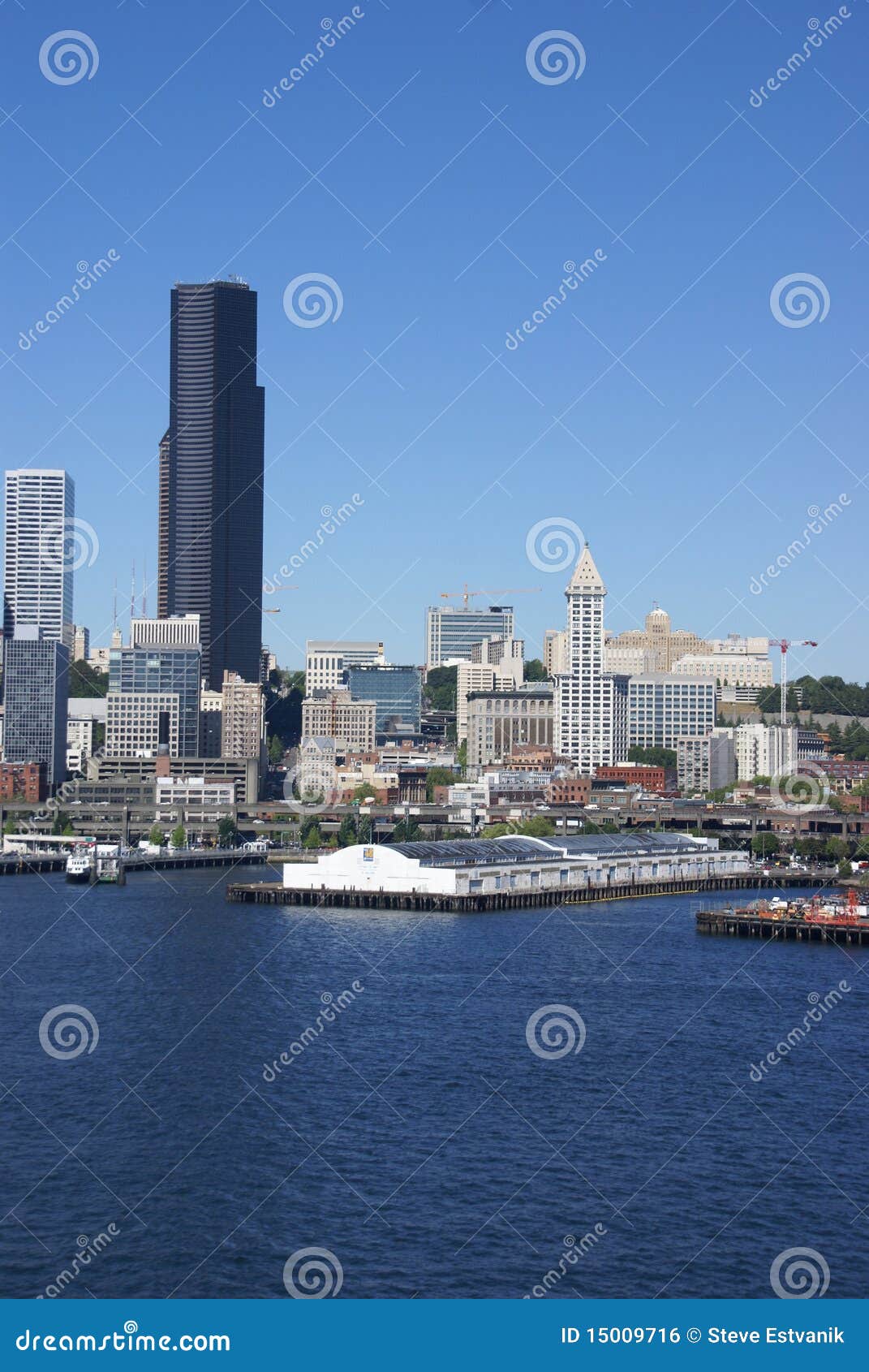 Seattle Waterfront Skyline,with Ferry Stock Photo - Image of modern ...