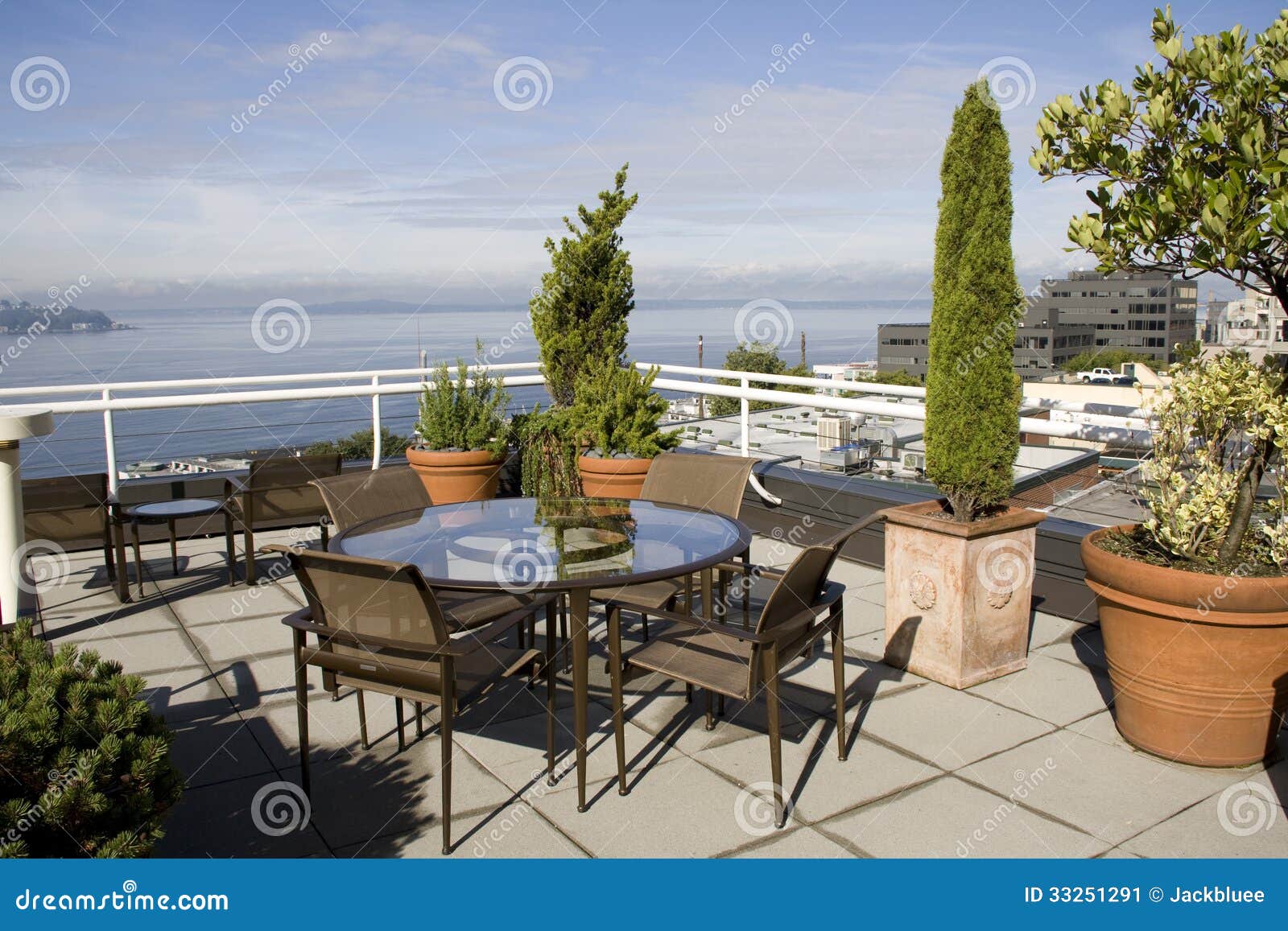 Seattle Waterfront from a View Deck Stock Image - Image of hotel, deck ...