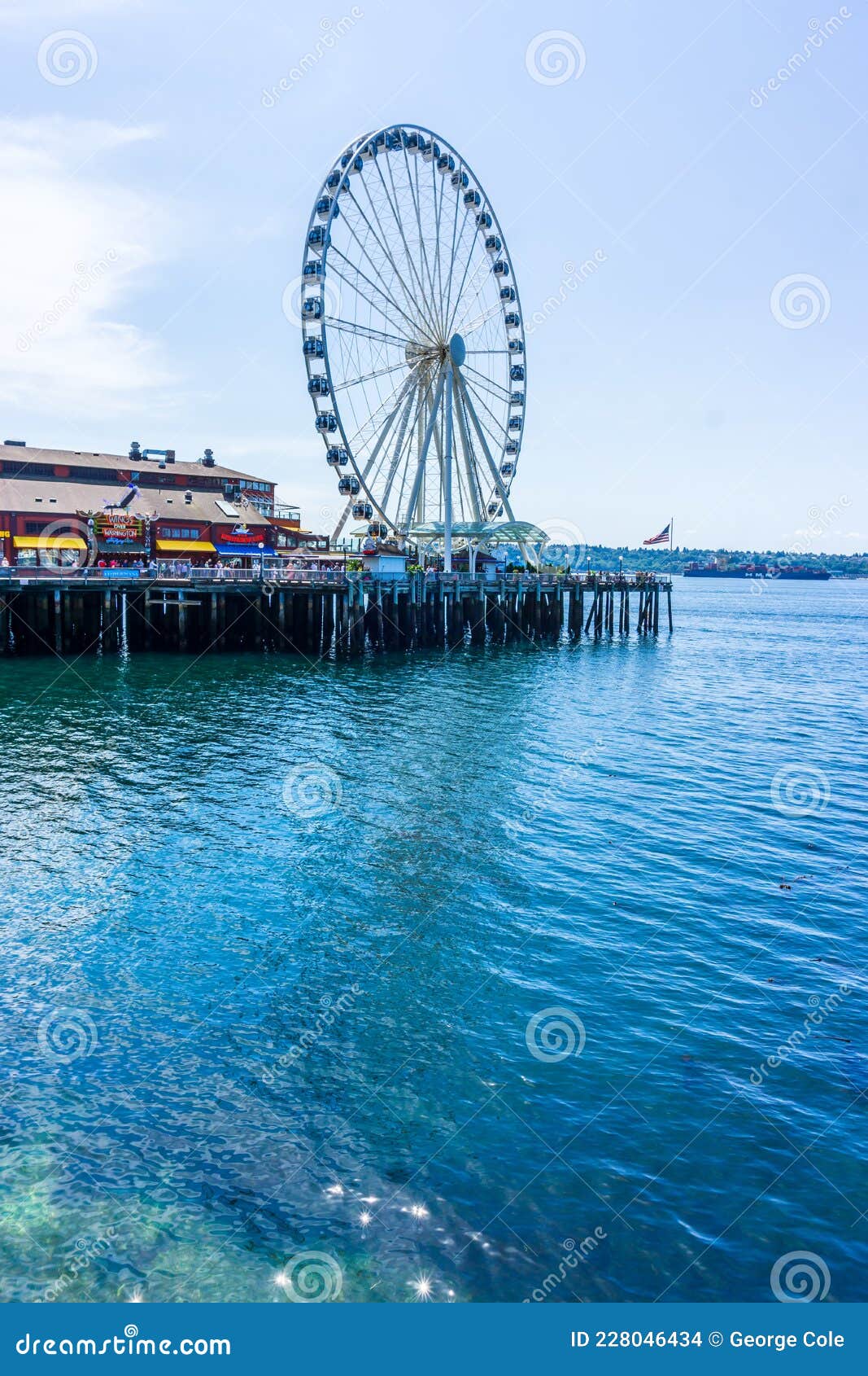 Seattle Waterfront Wheel editorial stock image. Image of artistic ...