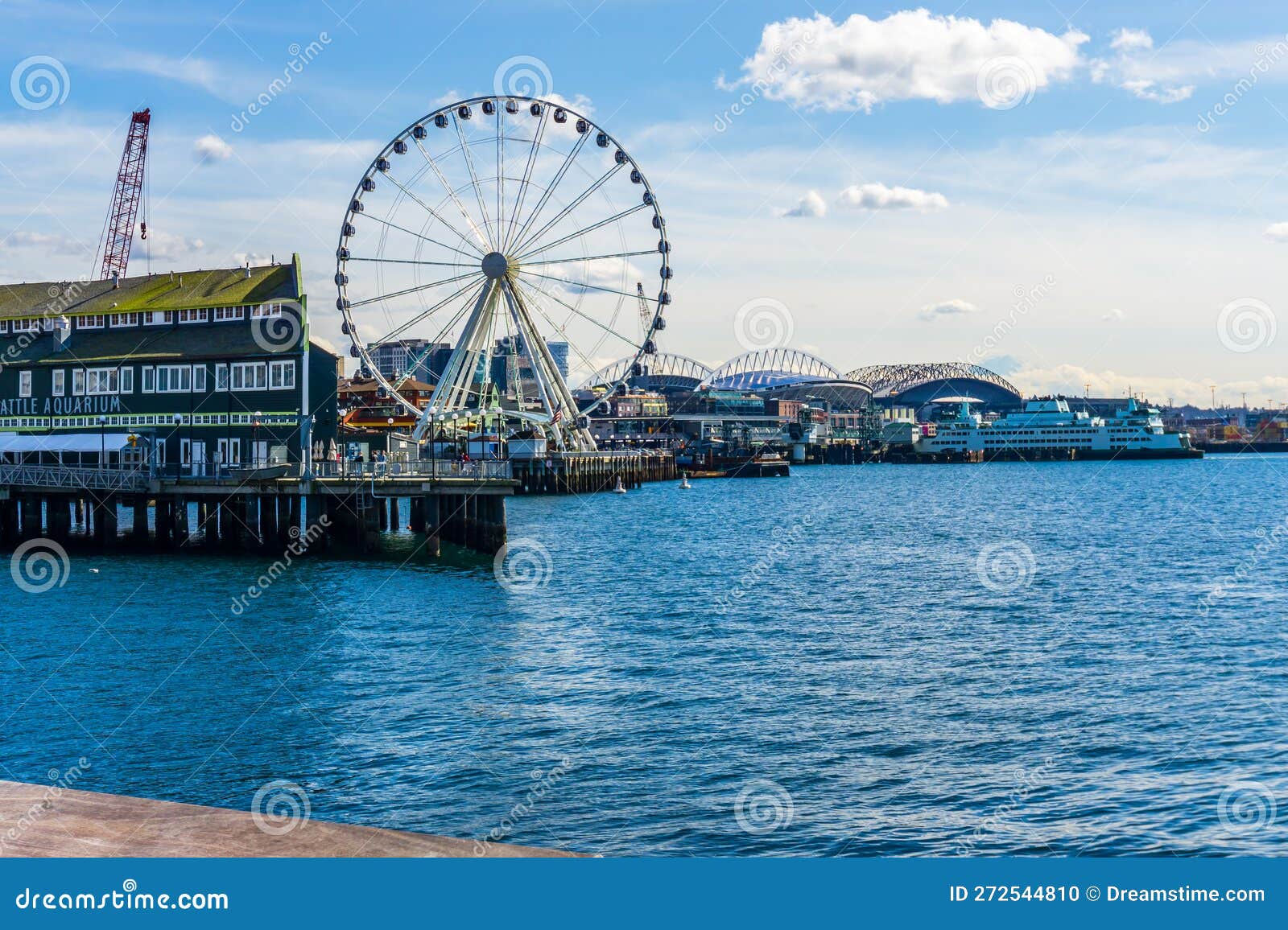 Seattle Waterfront Wheel 3 stock photo. Image of marine - 272544810