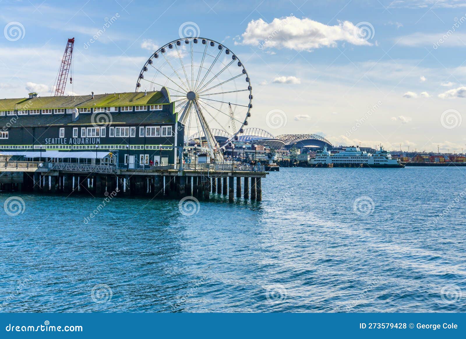 Seattle Waterfront Wheel 2 editorial stock photo. Image of great ...