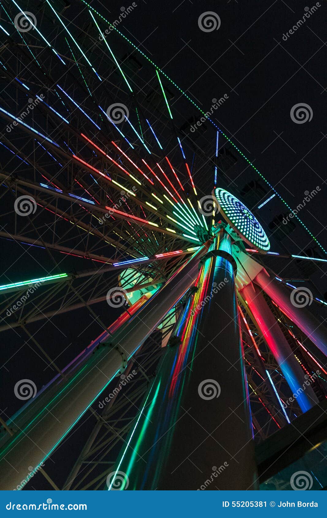 The Seattle Wheel at Night stock image. Image of amusement - 55205381