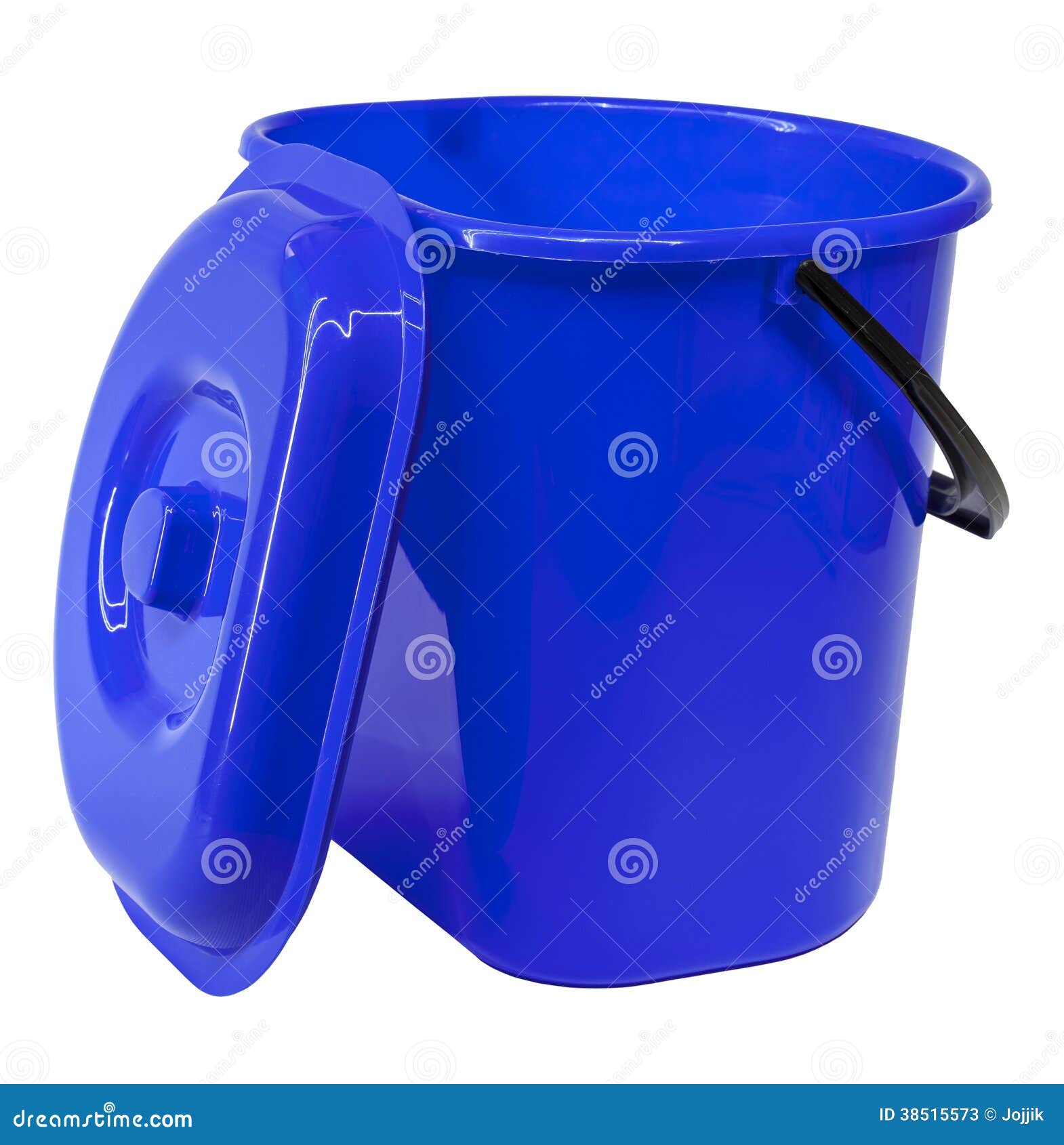 Seau En Plastique Bleu Avec Un Couvercle Image stock - Image du jardin ...