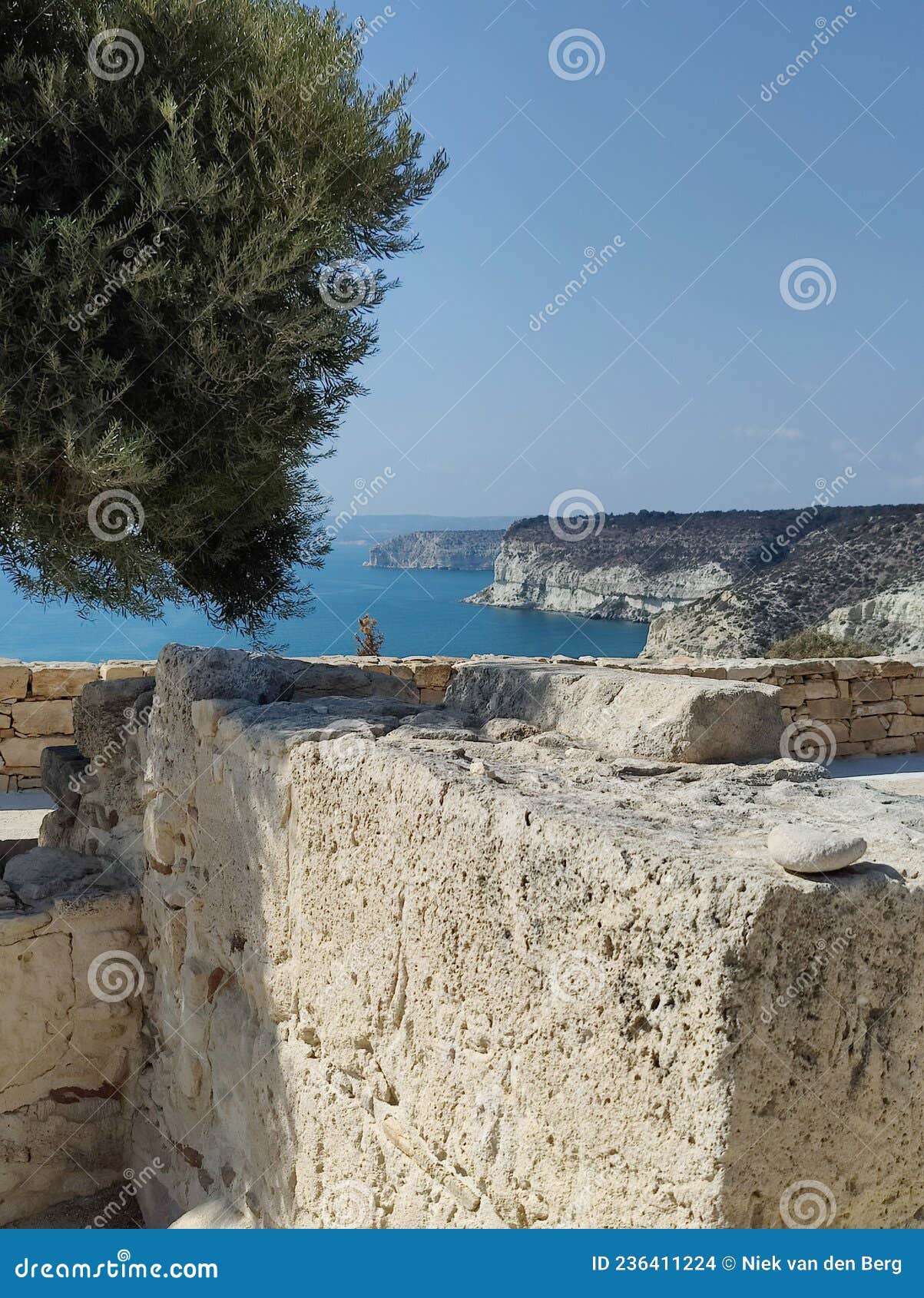 Seaview in Cyprus stock photo. Image of tower, cyprus - 236411224