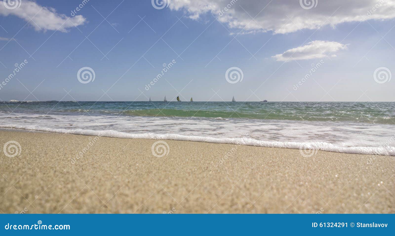 Seaview Panorama from Sand Beach Stock Image - Image of exotic, torism ...