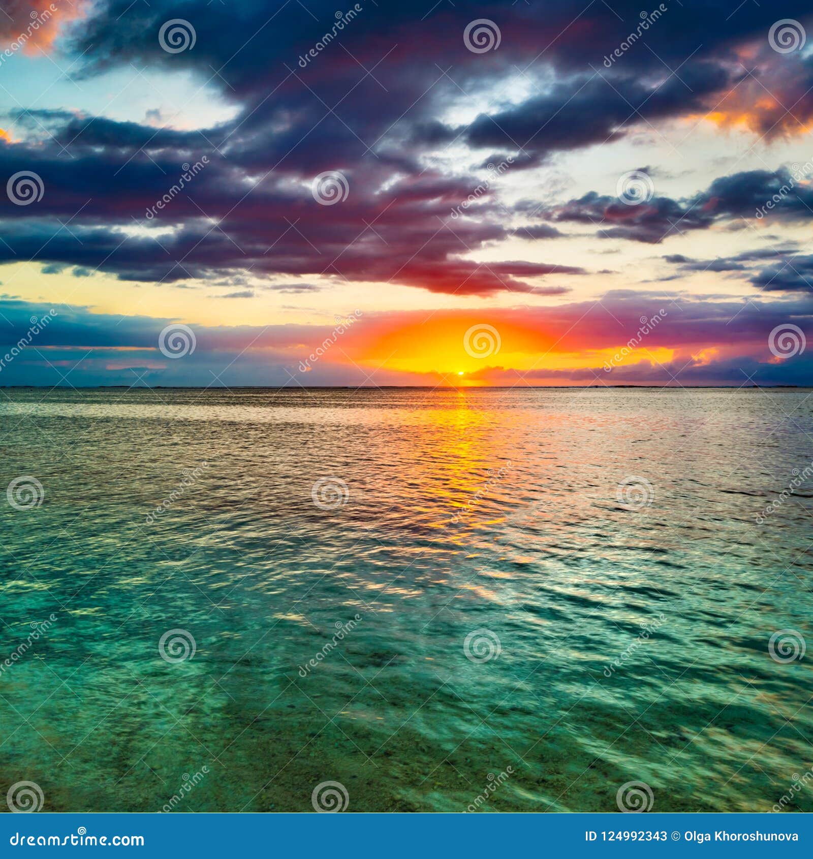 Seaview at Sunset. Amazing Landscape Stock Image - Image of place ...