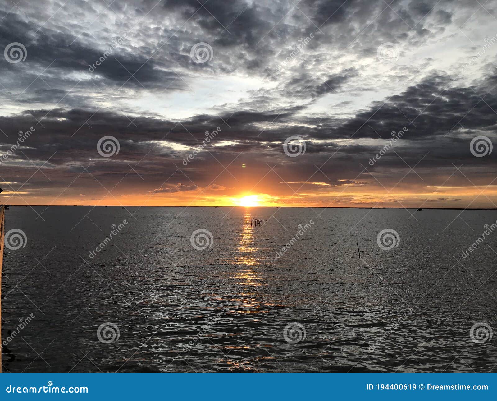 Seaview sunset stock image. Image of sunset, chomburi - 194400619